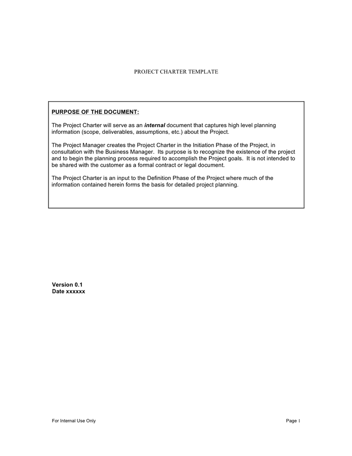 Project Charter Template - download free documents for PDF, Word and Excel