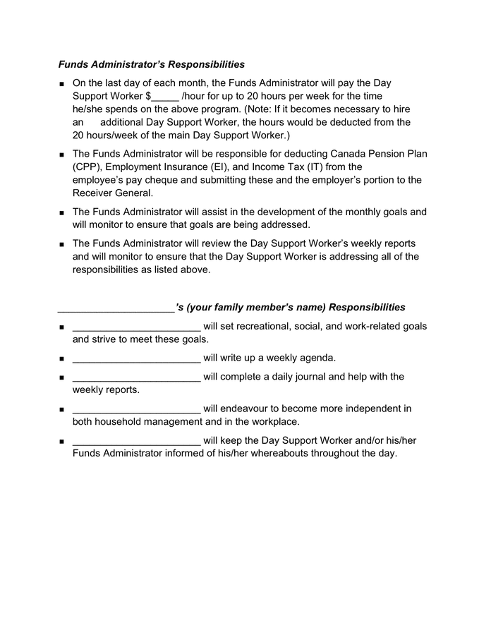 Sample service agreement in Word and Pdf formats - page 3 of 4