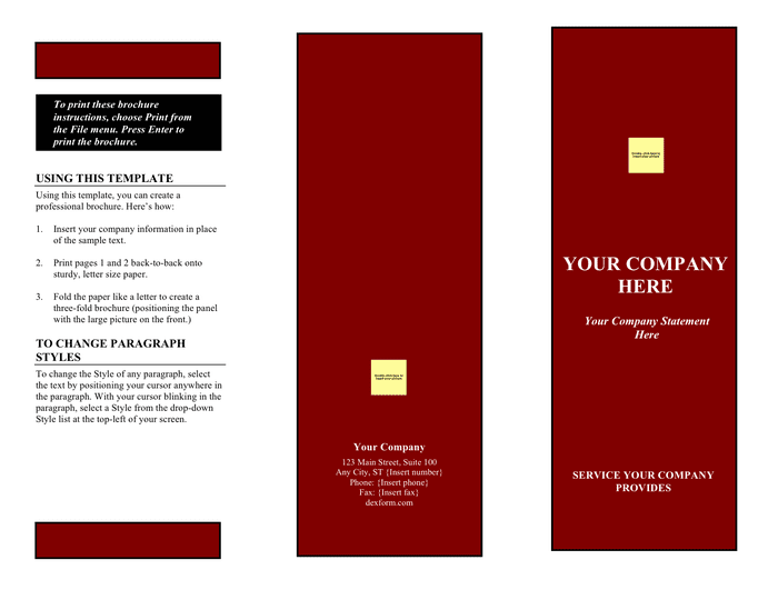 Blank Brochure Template - download free documents for PDF, Word and Excel