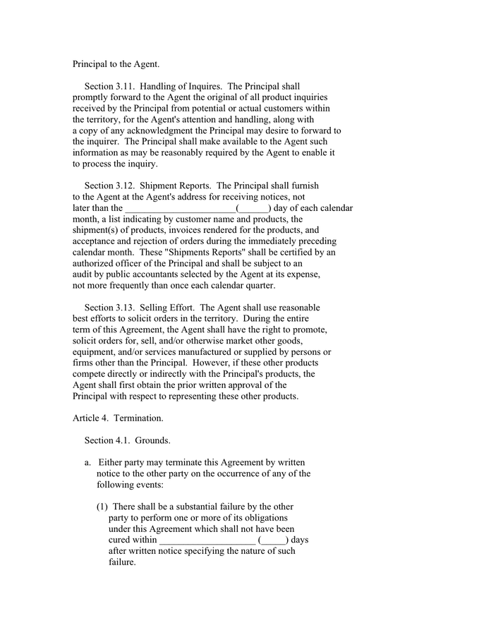 Sales agency agreement template in Word and Pdf formats - page 5 of 8