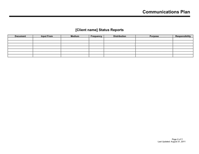 Communication plan template in Word and Pdf formats - page 3 of 6