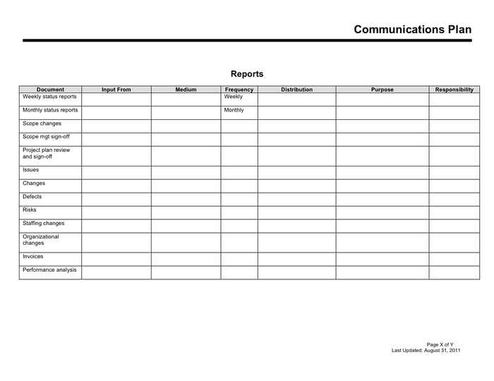 Communication plan template in Word and Pdf formats - page 5 of 6