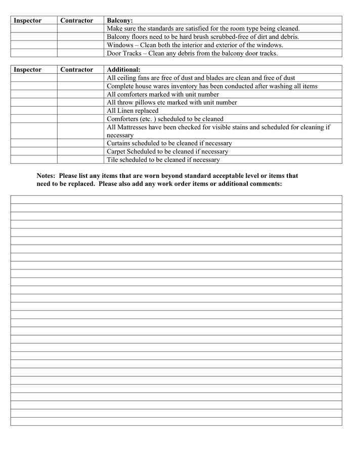 Deep clean check list in Word and Pdf formats - page 4 of 4