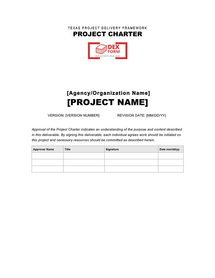 Project charter template in Word and Pdf formats - page 3 of 12