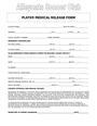Soccer player medical release form in Word and Pdf formats