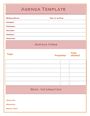 Agenda template in Word and Pdf formats