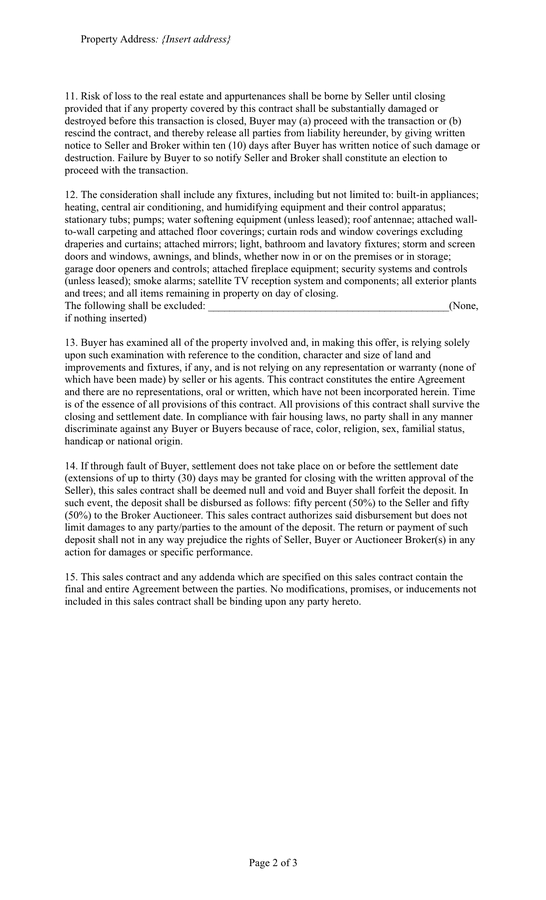 Auction sales contract in Word and Pdf formats - page 2 of 3