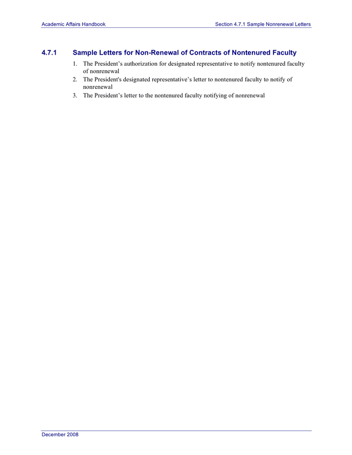 Sample nonrenewal letters in Word and Pdf formats