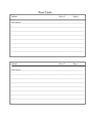 Note cards sample in Word and Pdf formats