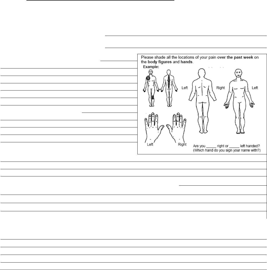 Rheumatology patient history form in Word and Pdf formats