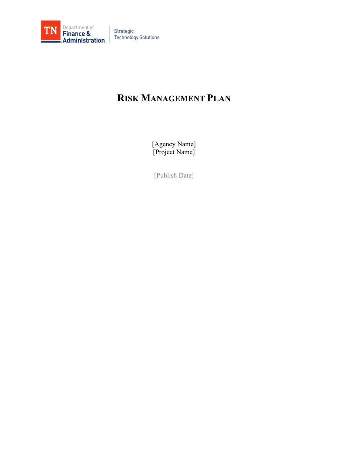 Risk management plan template in Word and Pdf formats
