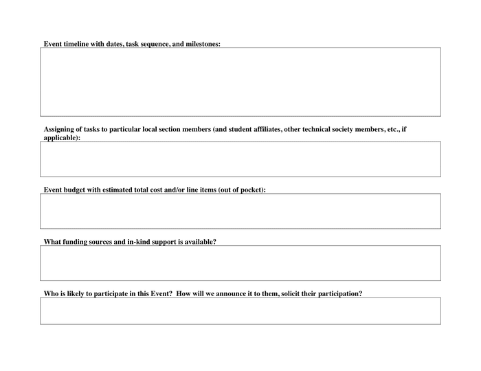 Project Planning Worksheet in Word and Pdf formats - page 2 of 3