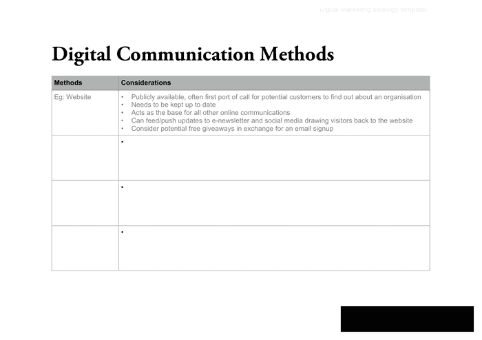 Digital marketing strategy template in Word and Pdf formats - page 5 of 11