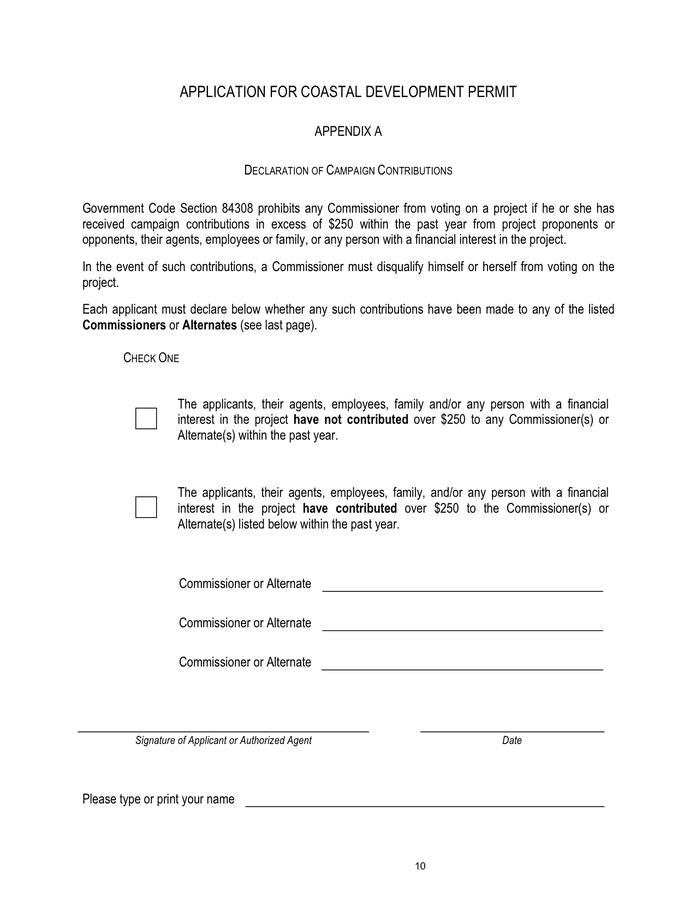 Application for coastal development permit (California) in Word and Pdf formats - page 11 of 21
