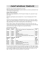 Event schedule template in Word and Pdf formats