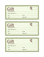 Redeemable gift template in Word and Pdf formats