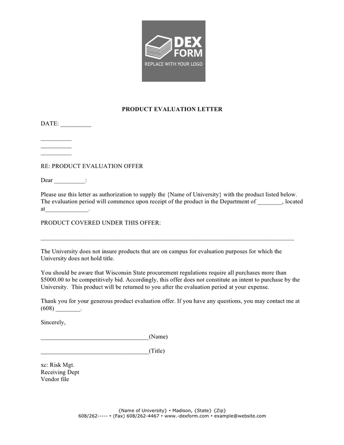Product Evaluation Letter In Word And Pdf Formats Product Evaluation Letter In Word And Pdf Formats