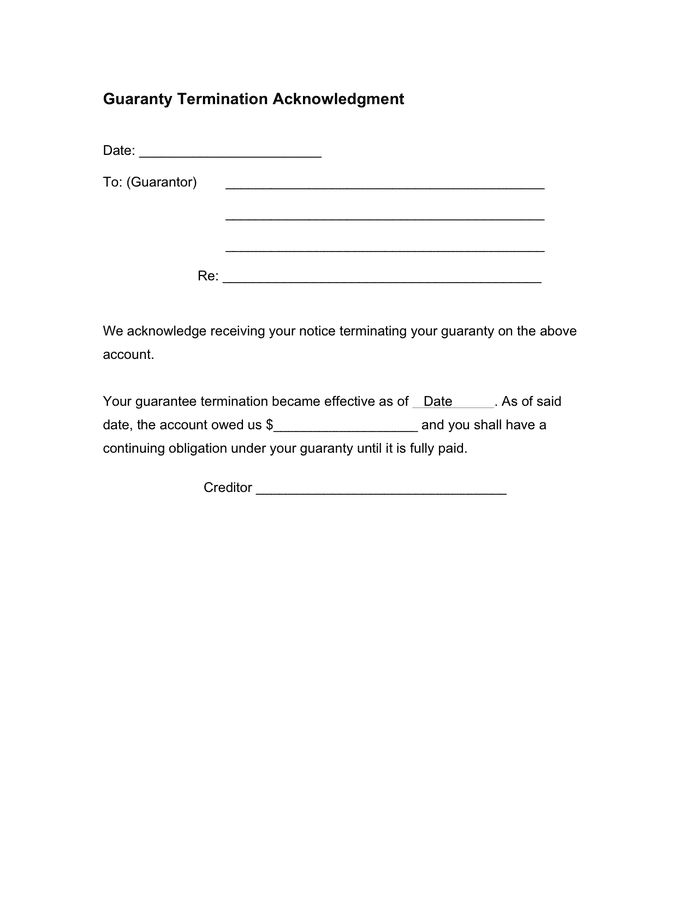 Corporate Guarantee Form - download free documents for PDF, Word and Excel