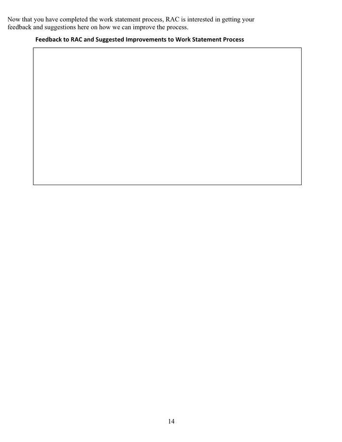 Work statement cover sheet in Word and Pdf formats - page 14 of 14