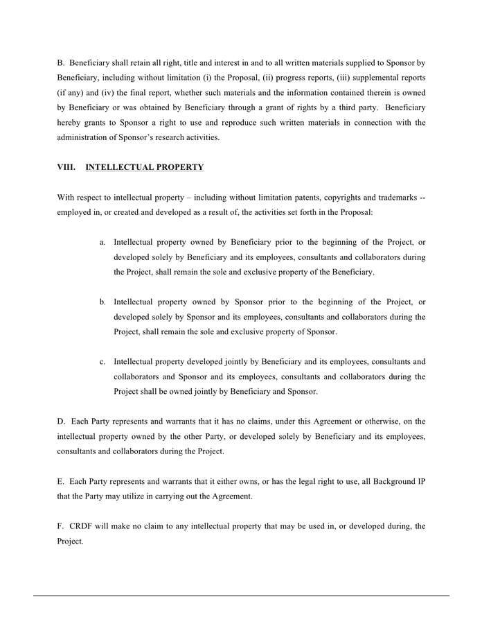 ERP template agreement in Word and Pdf formats - page 5 of 12