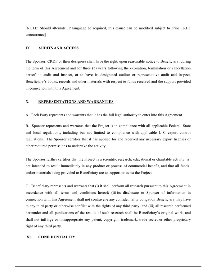 ERP template agreement in Word and Pdf formats - page 6 of 12