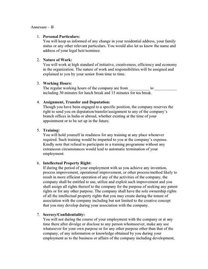 Letter of appointment sample in Word and Pdf formats - page 3 of 5