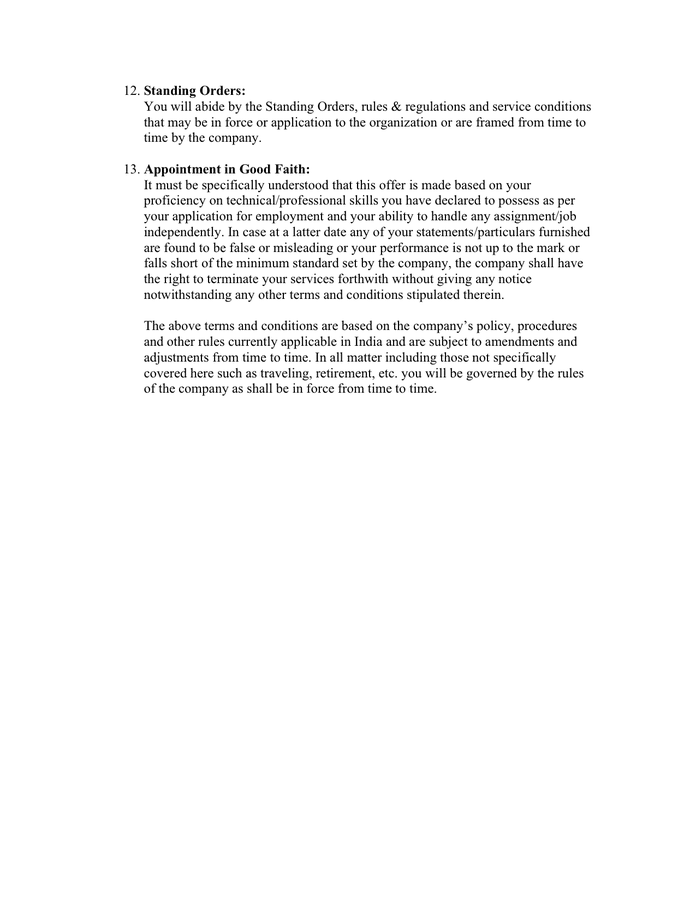 Letter of appointment sample in Word and Pdf formats - page 5 of 5