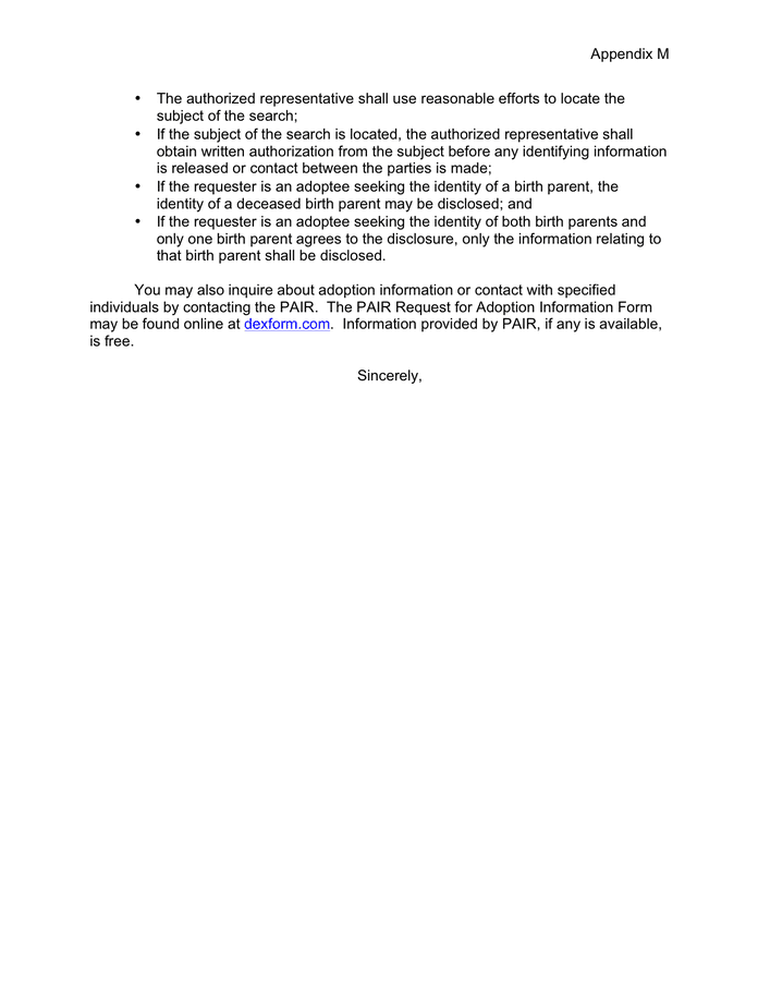 Response to initial request for information in Word and Pdf formats ...