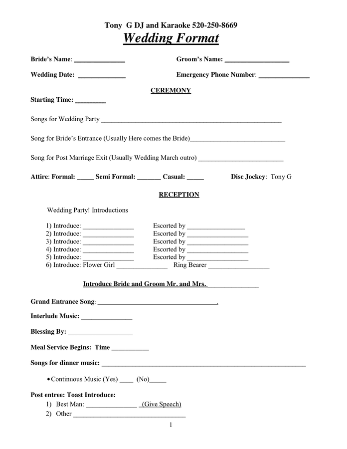 DJ Contract In Word And Pdf Formats