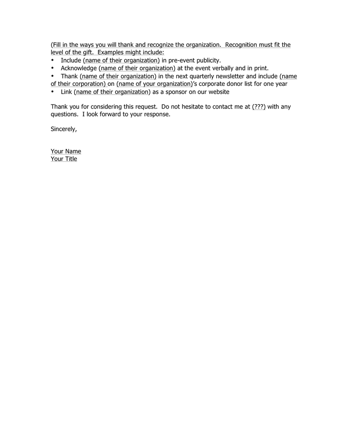 Sample letters to prospective donors templates in Word and Pdf formats ...