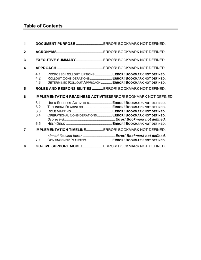 Project implementation plan template in Word and Pdf formats - page 3 of 13