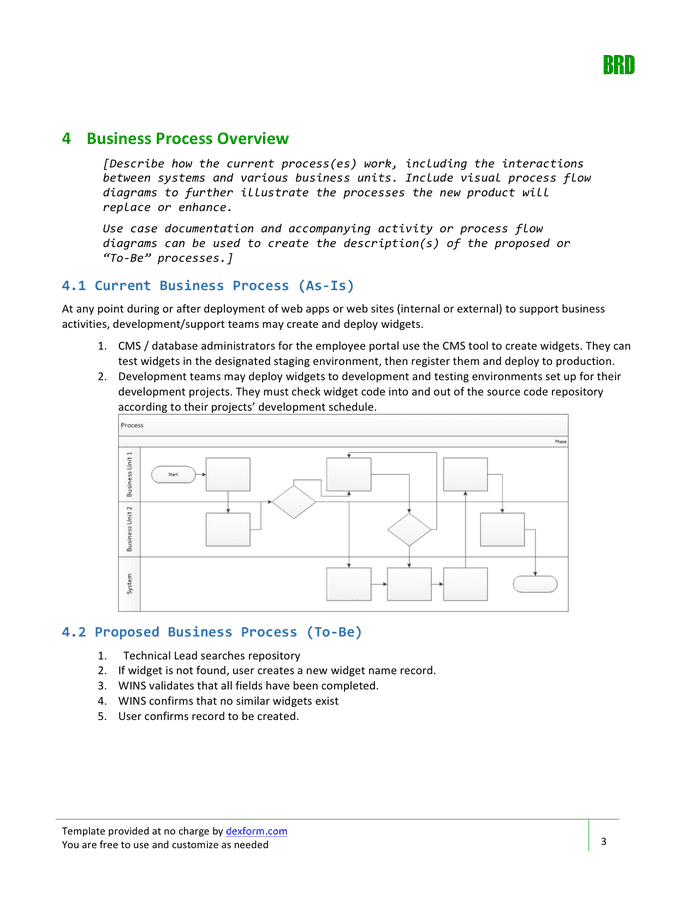 Business requirements document template in Word and Pdf formats - page ...