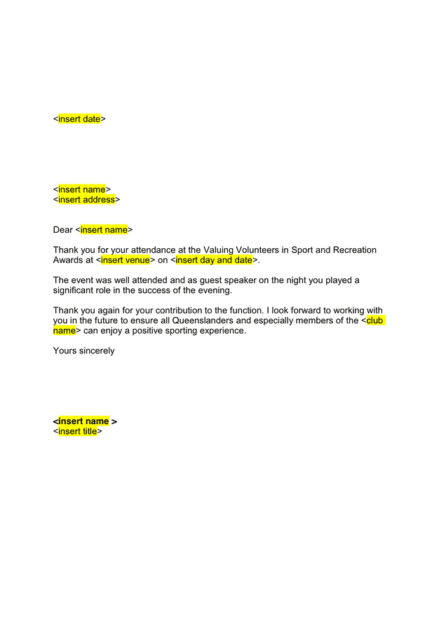 Guest Speaker Thank You Letter In Word And Pdf Formats