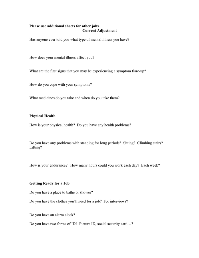 Vocational Profile Face Sheet Referral in Word and Pdf formats - page 6 ...