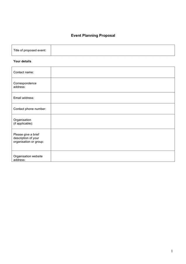 Event Proposal Template - download free documents for PDF, Word and Excel