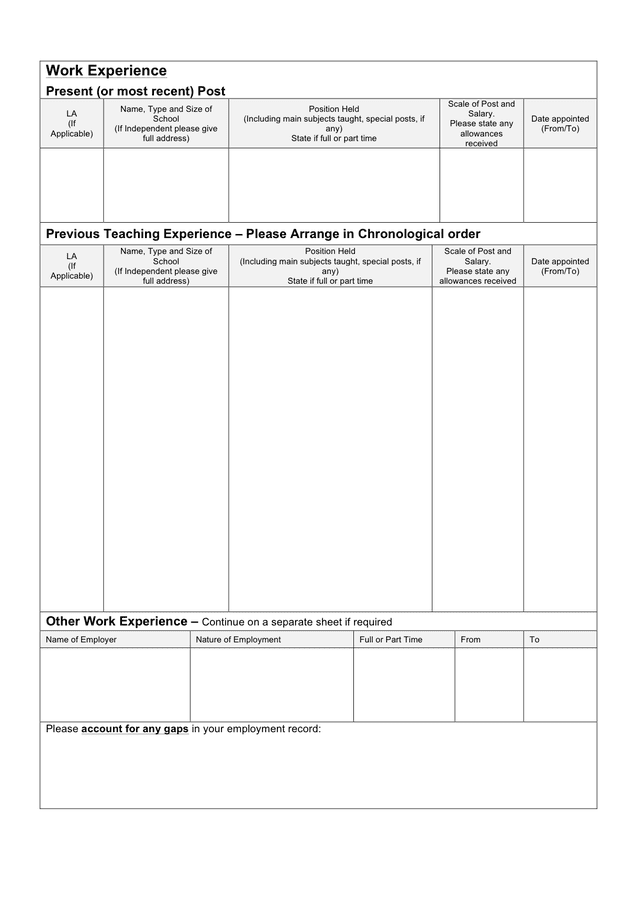 Generic application form in Word and Pdf formats - page 3 of 7
