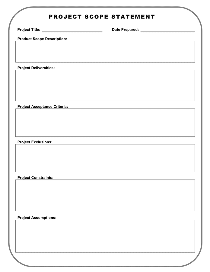 Project Scope Outline Template