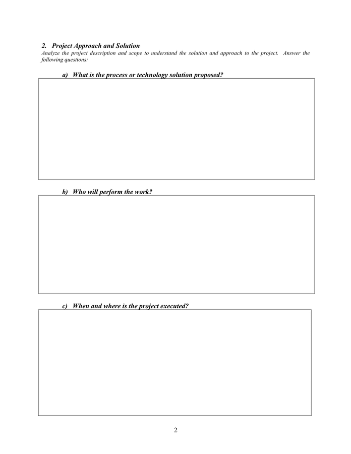 Project scope and business objective worksheet template in Word and Pdf ...