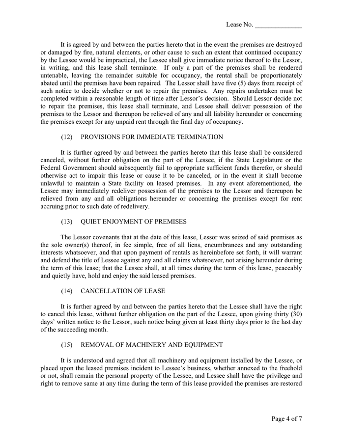 West Virginia contract of lease template in Word and Pdf formats - page ...