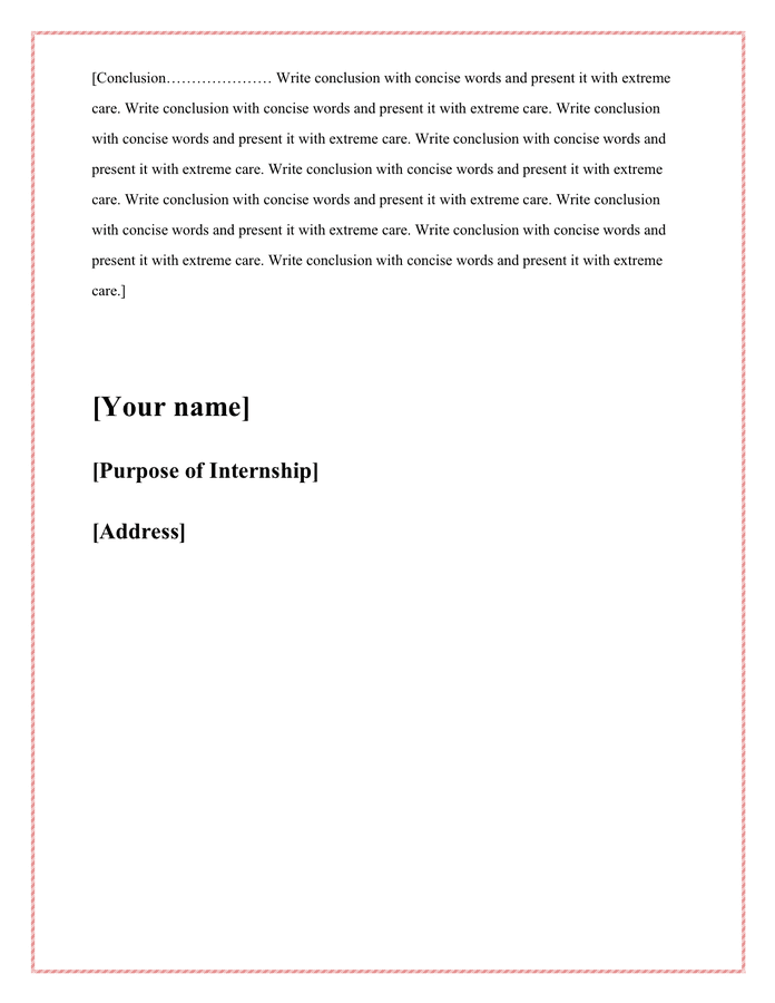 Internship report template in Word and Pdf formats - page 3 of 3