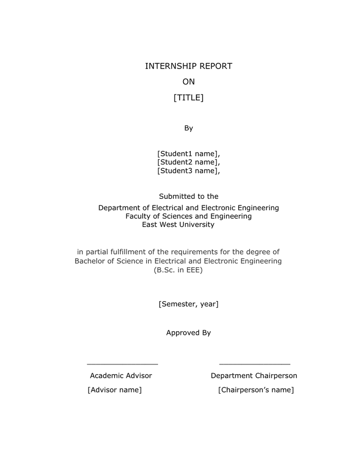 Internship Report Download Free Documents For PDF Word And Excel