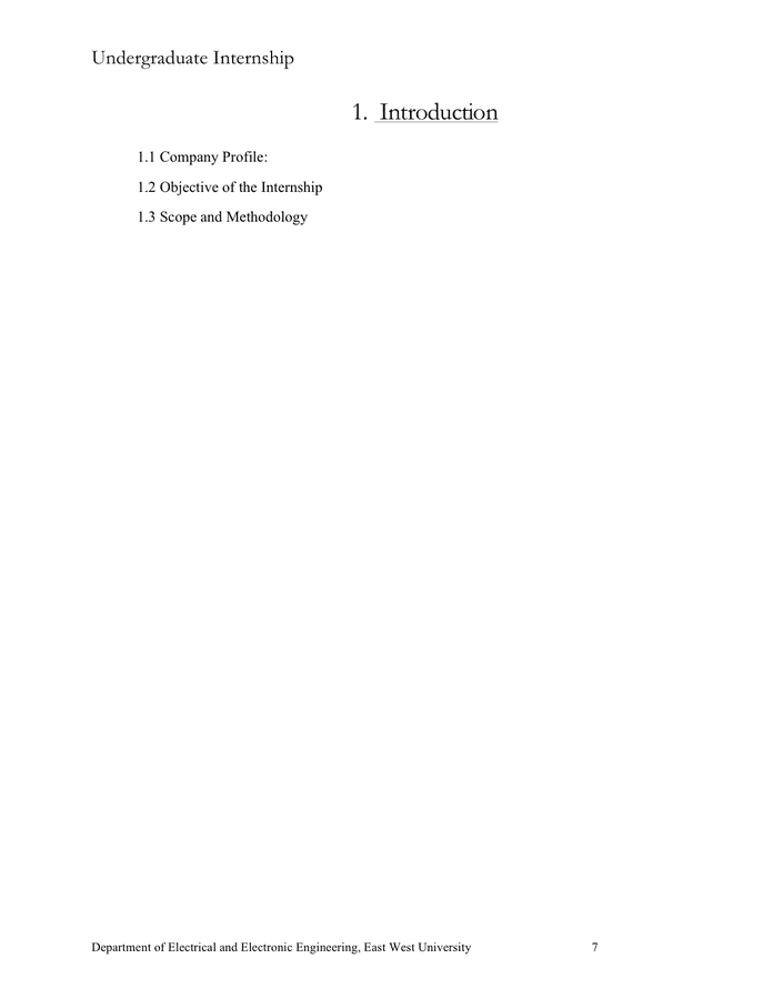 Internship report template in Word and Pdf formats - page 7 of 11