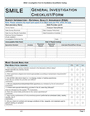 General investigation checklist / form in Word and Pdf formats