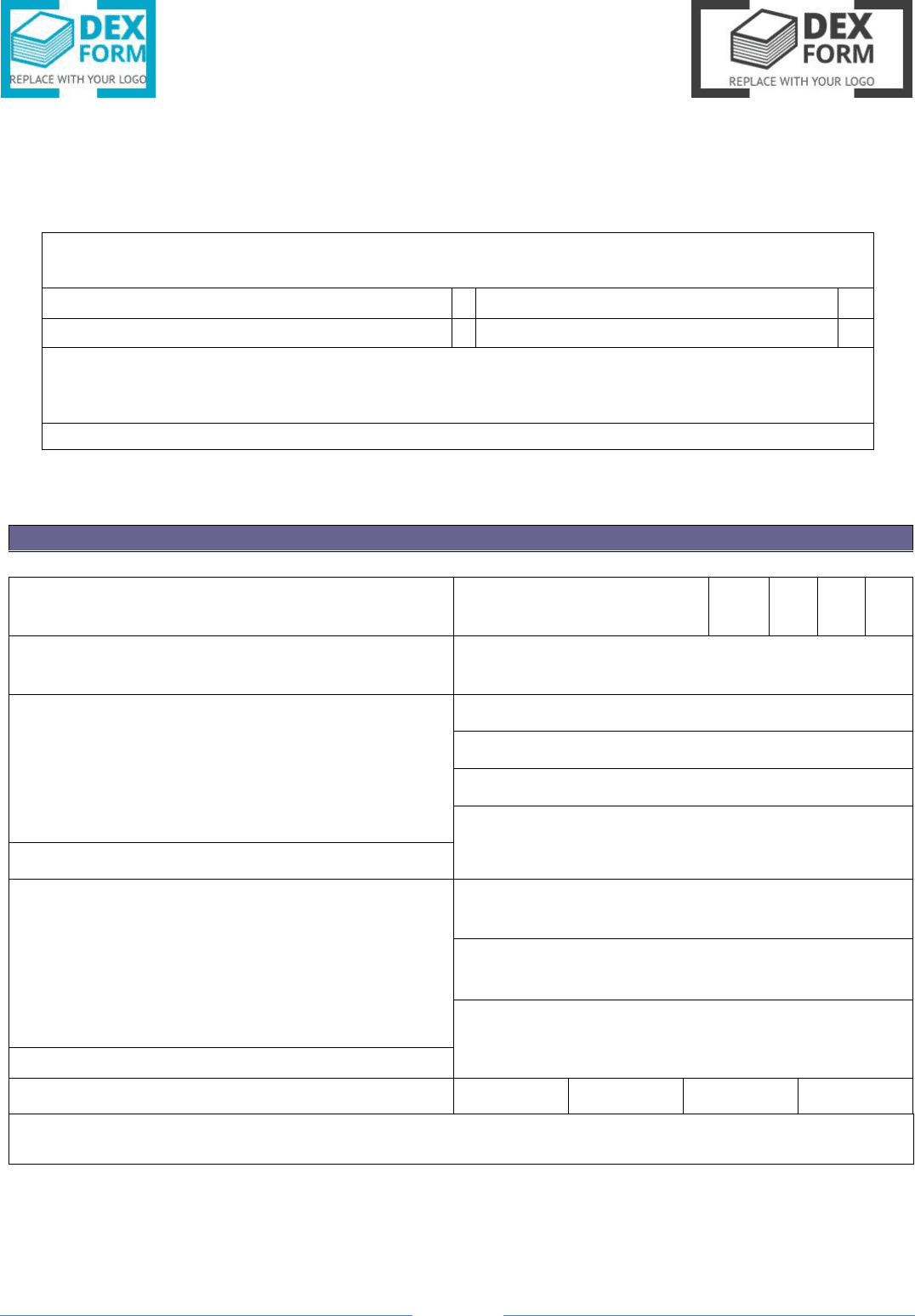 Church job application form in Word and Pdf formats