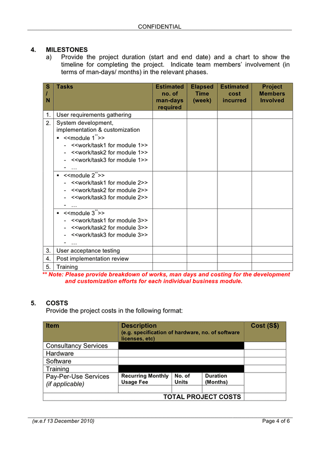 Business proposal sample template in Word and Pdf formats - page 4 of 6