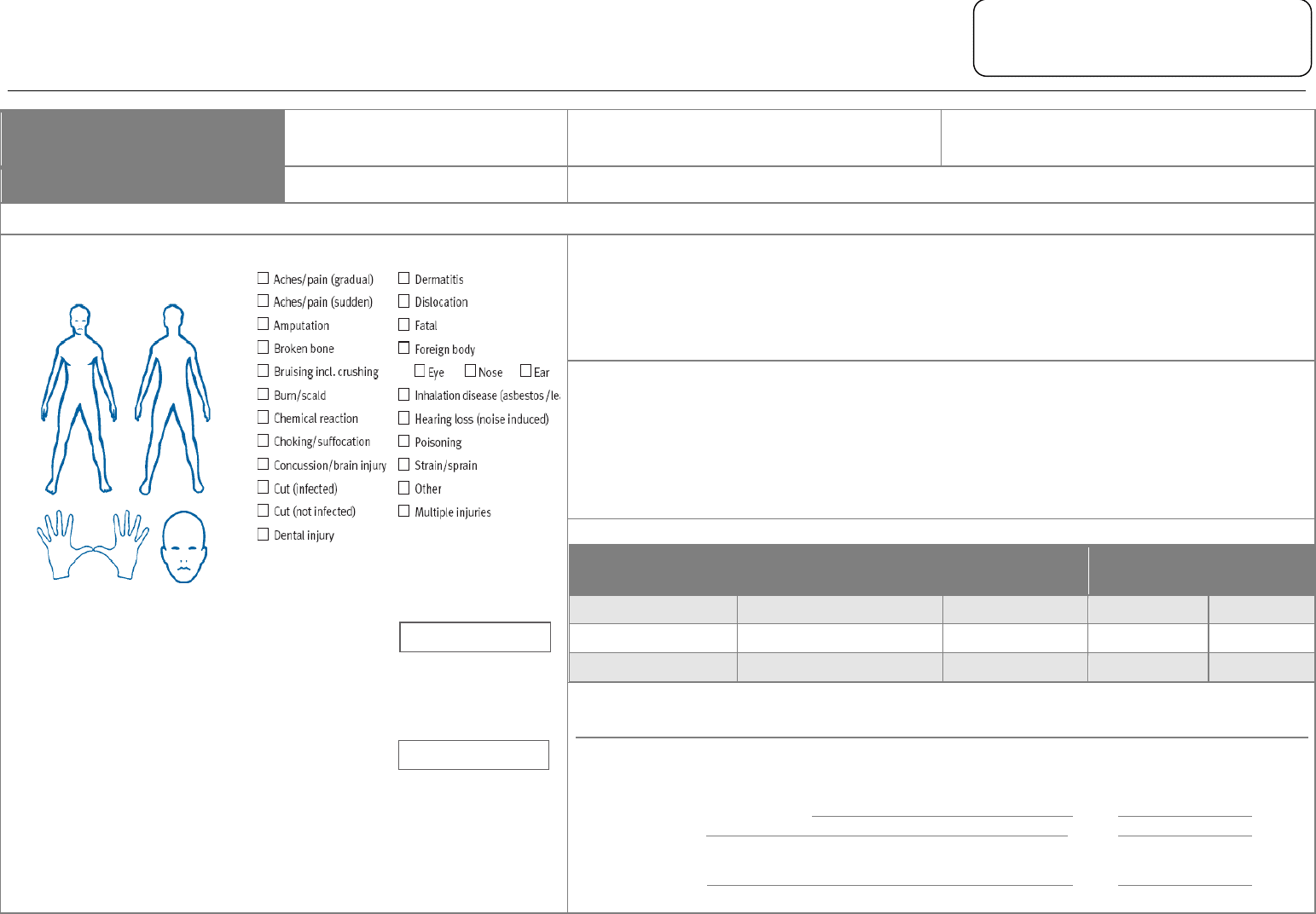 Accident or Incident Early Reporting Form in Word and Pdf formats