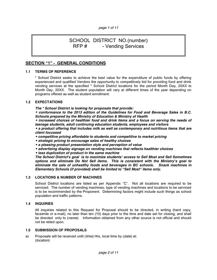 Request for proposal in Word and Pdf formats - page 5 of 16