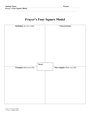 Frayer’s four square model in Word and Pdf formats
