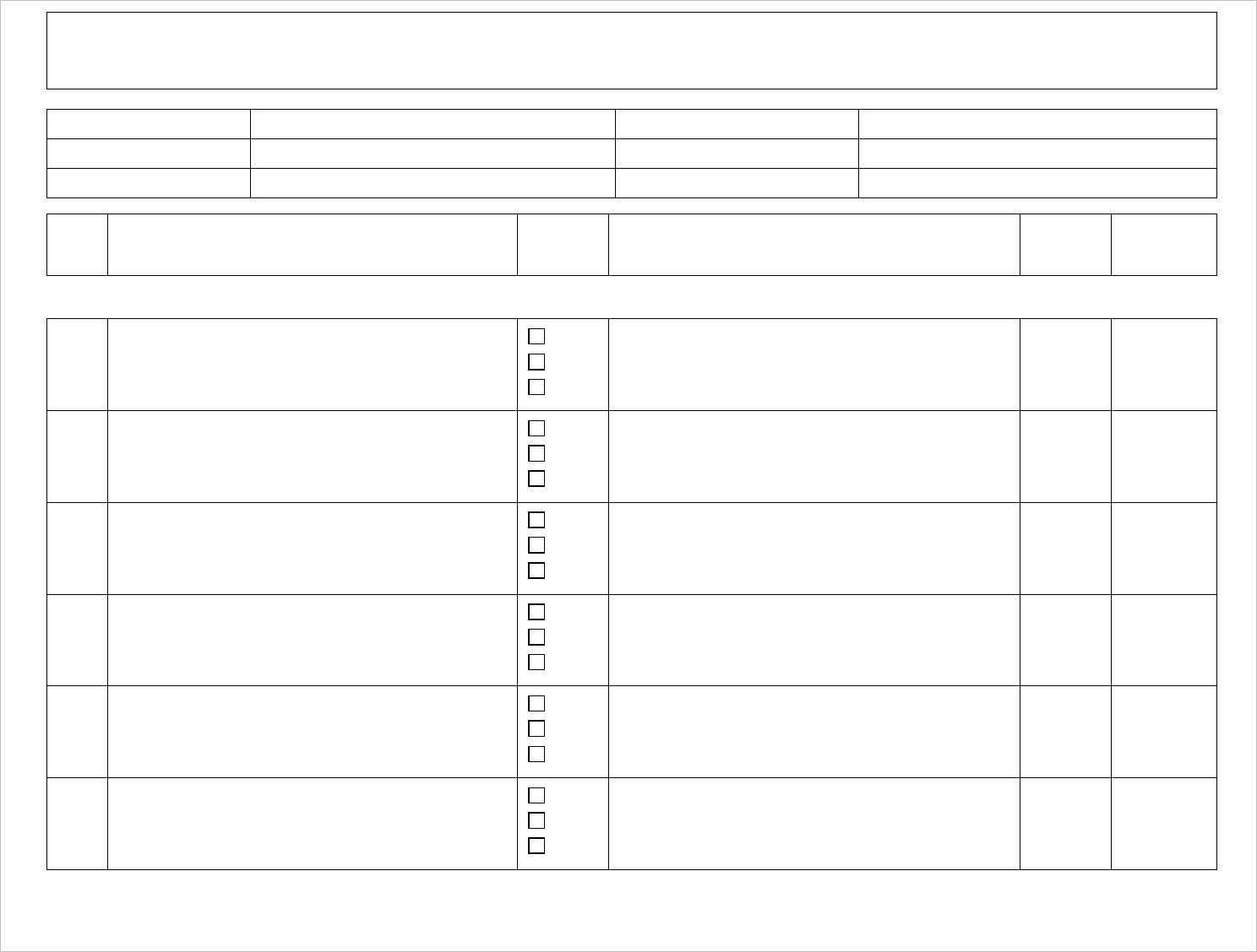 Fire risk assessment checklist in Word and Pdf formats