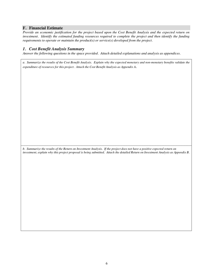 Project Proposal Document Template in Word and Pdf formats - page 6 of 10